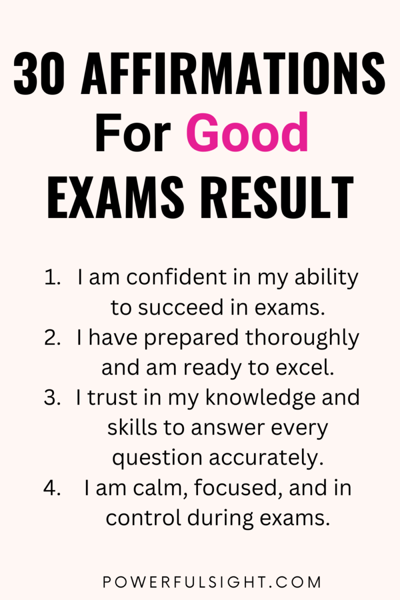 30 Good Exam Results Affirmations - Powerful Sight