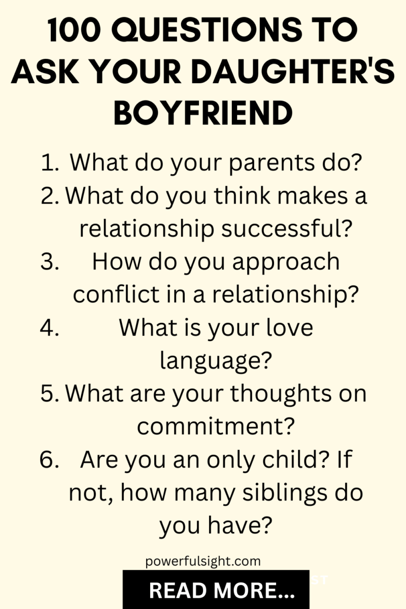 Questions To Ask Your Daughters Boyfriend